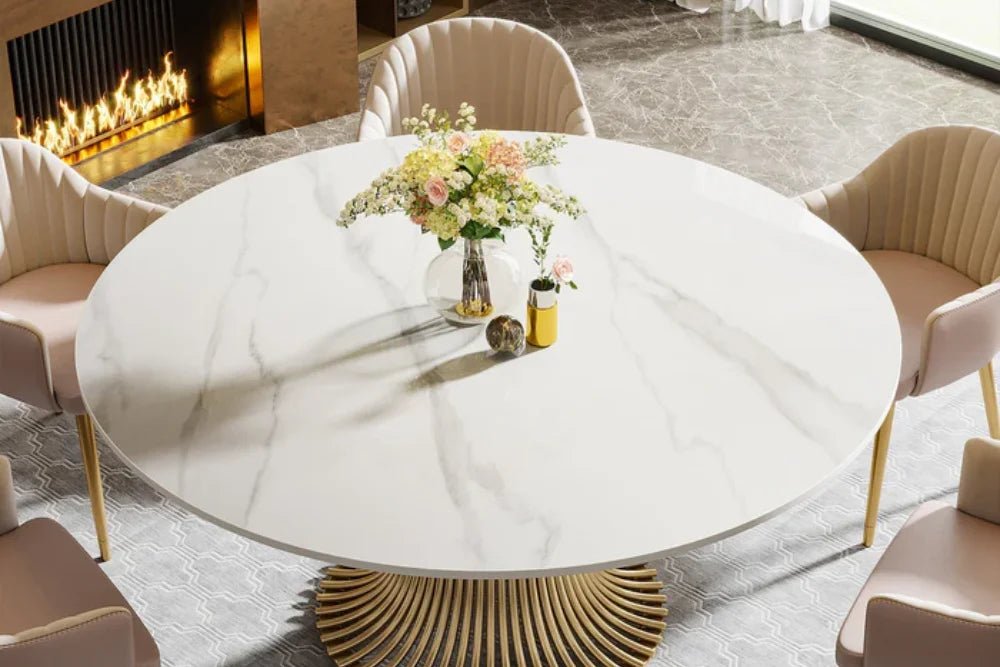Sintered Stone vs. Marble Dining Table: Which One is Better?-Tribesigns