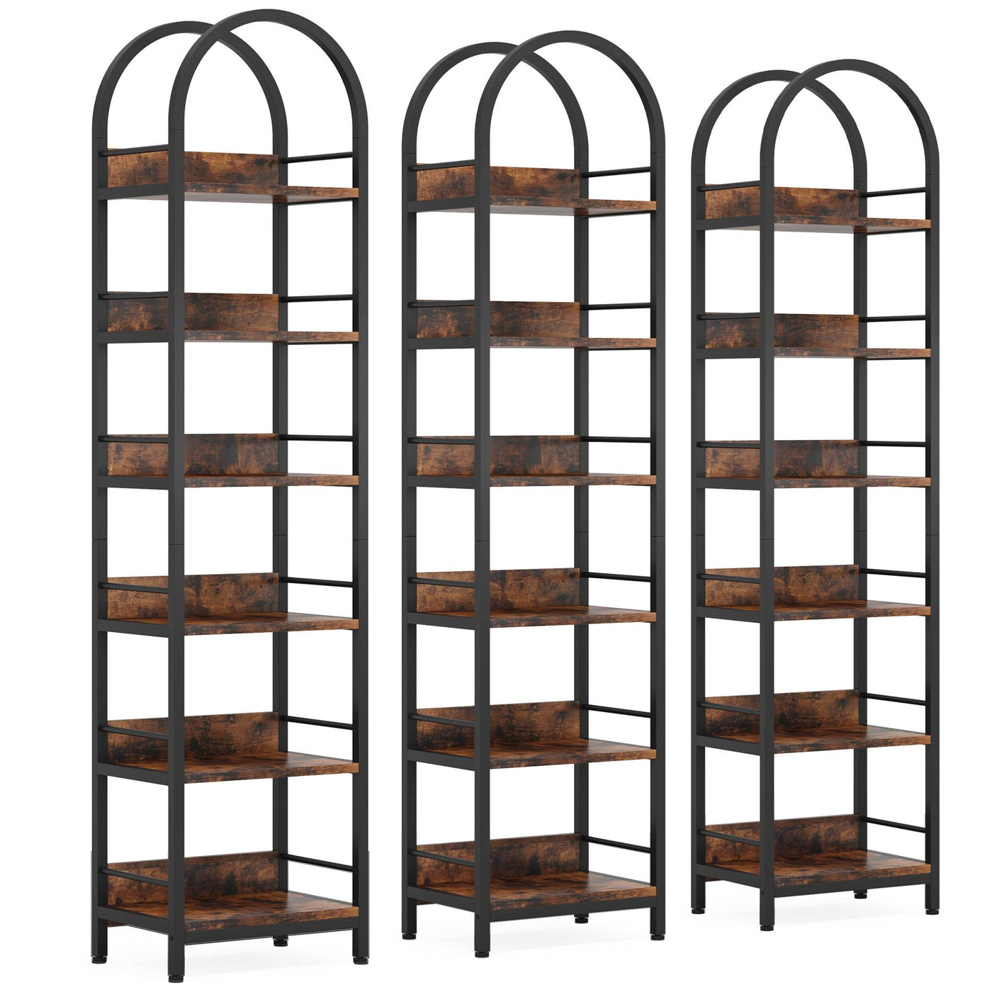 Tribesigns Bookshelf, 6-Tier Open Bookcase 78.7" Arched Display Shelf
