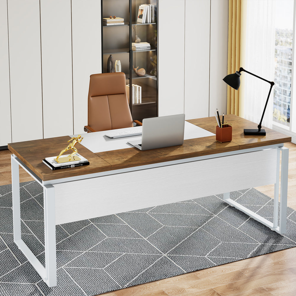 tribesigns 63" Computer Desk, Modern Executive Desk with Sturdy Legs ...