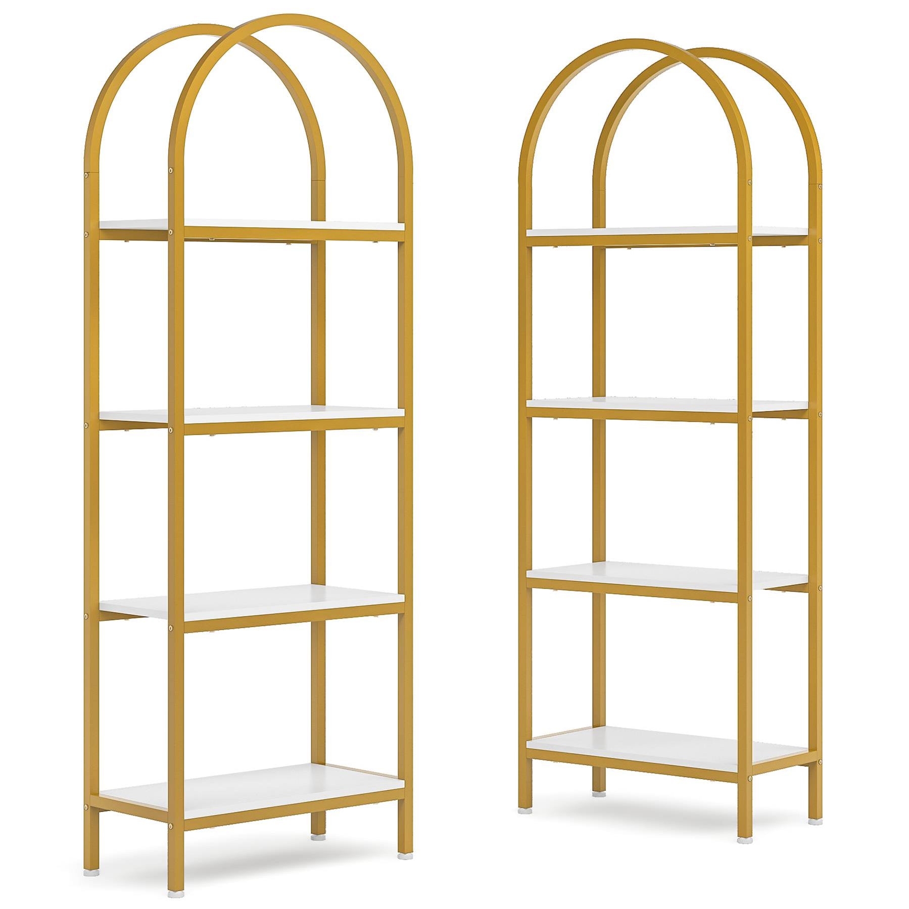 Tribesigns 4-Tier / 5-Tier Arched Bookshelf Bookcase