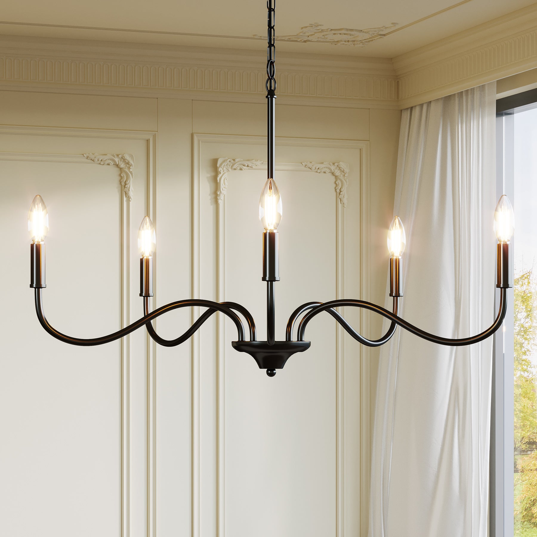 5-Light Chandelier, Modern Pendant Light Fixtures Industrial Lighting ...