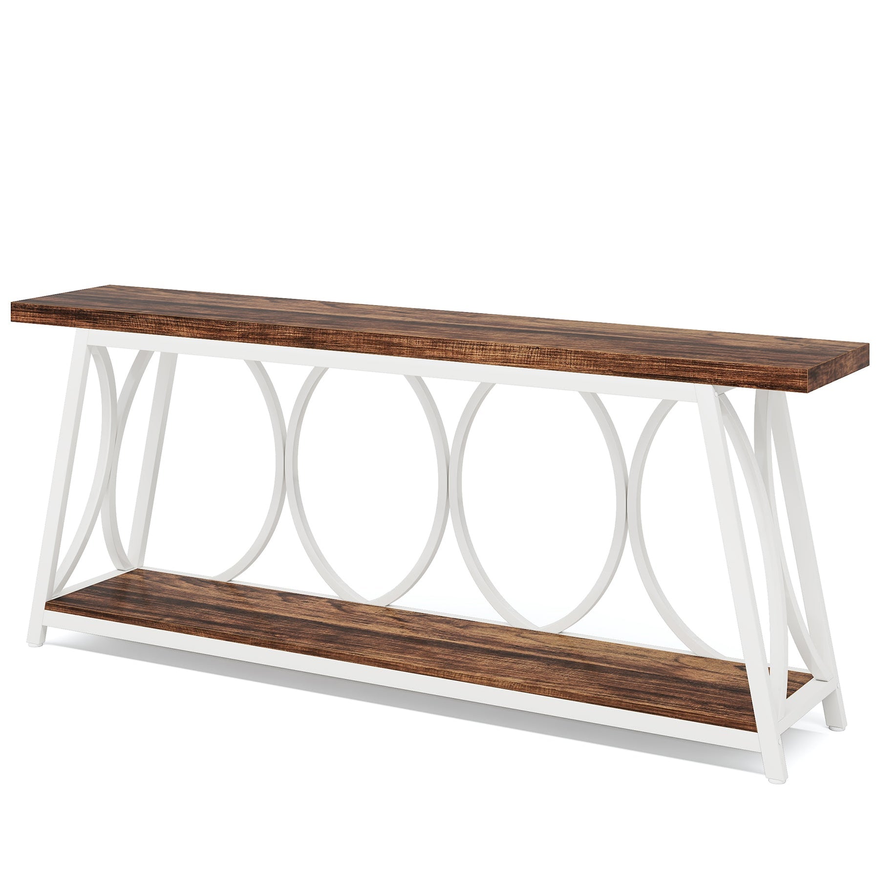 Tribesigns 2-Tier Console Table, 70.9" Industrial Hallway Sofa Table
