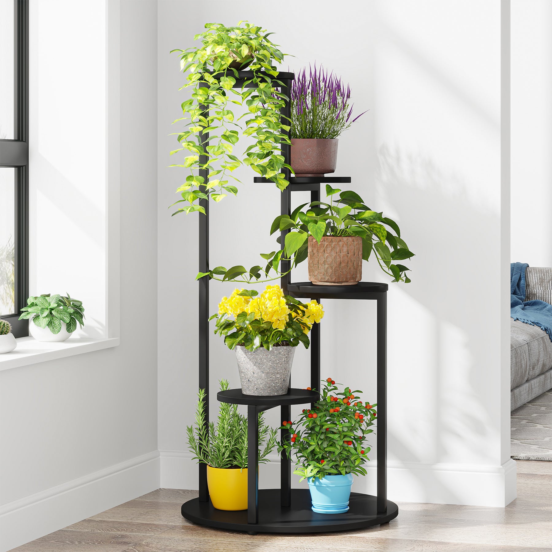 Tribesigns 4-Tier Plant Stand, Corner Plant Shelf Flower Pot Stands