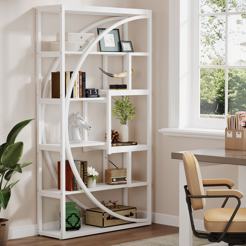Tribesigns Bookshelf, Industrial Bookcase with 8 Open Storage Shelf ...