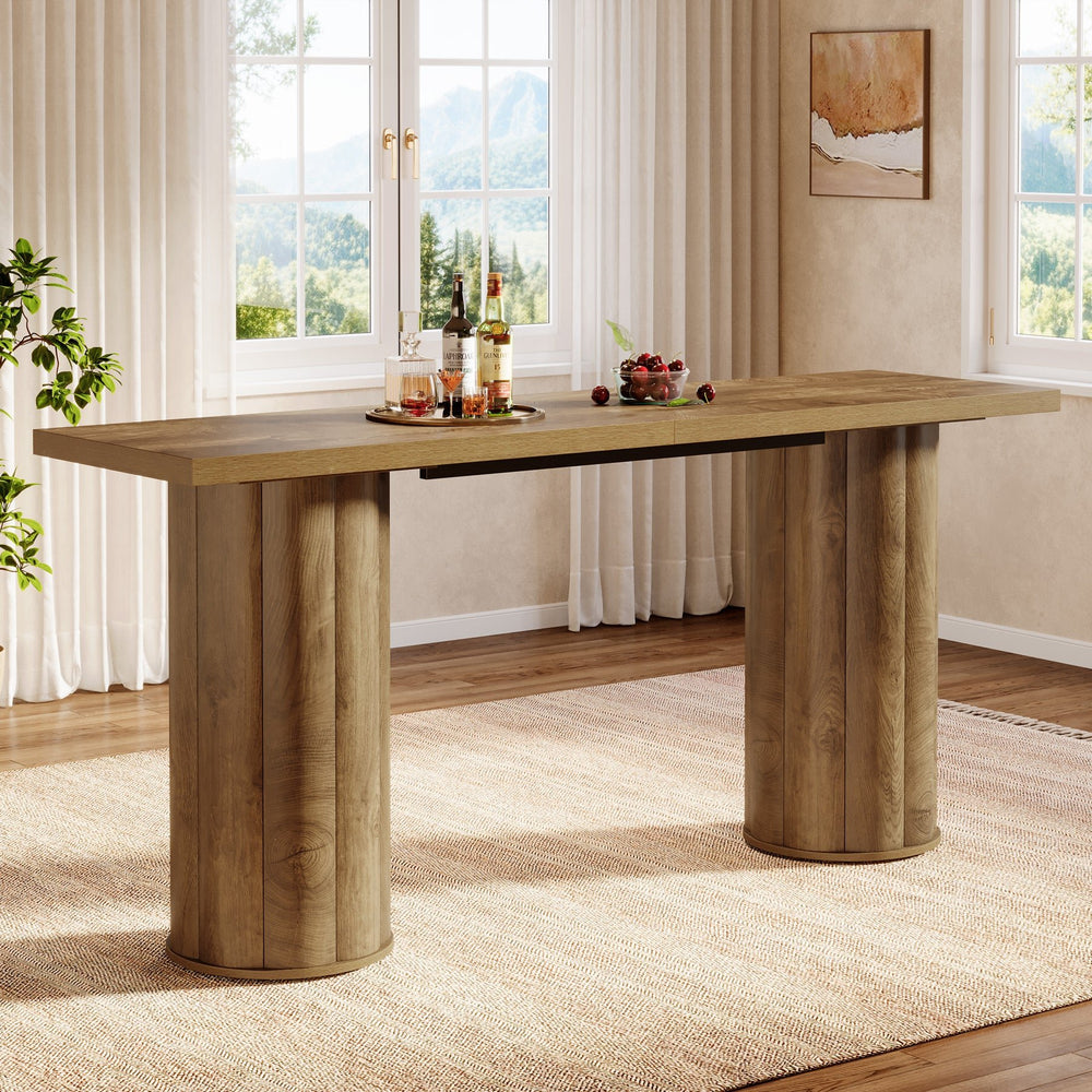 Rectangle Bar Table, 70.9" Counter Height Pub Table for Dining Room ...