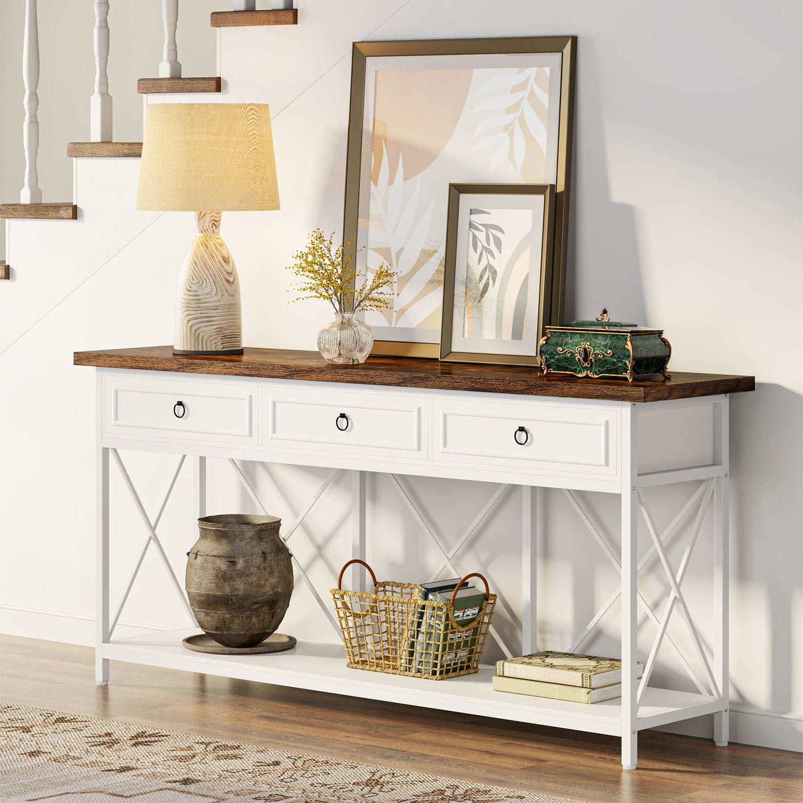 Tribesigns Console Table, 70.8" Sofa Table with 3 Drawers & Shelf ...
