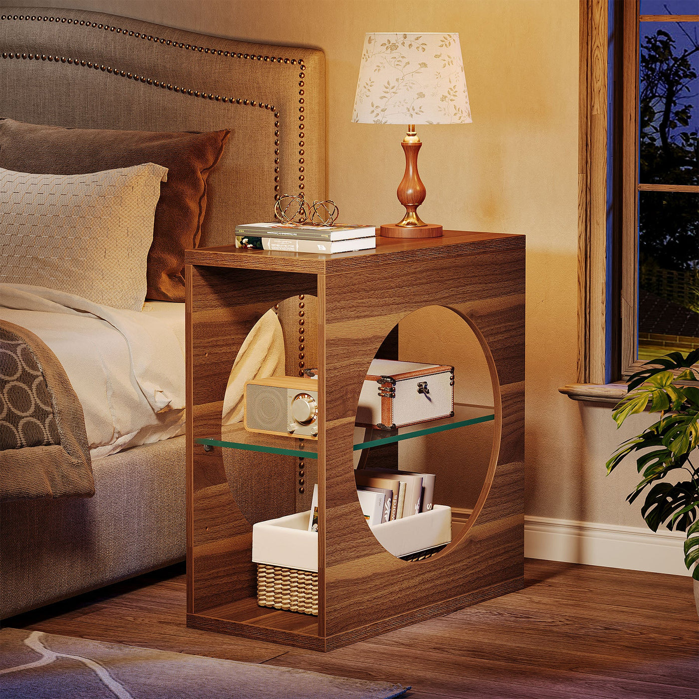 Tribesigns 3-Tier End Table, Modern Side Table with Adjustable Shelf