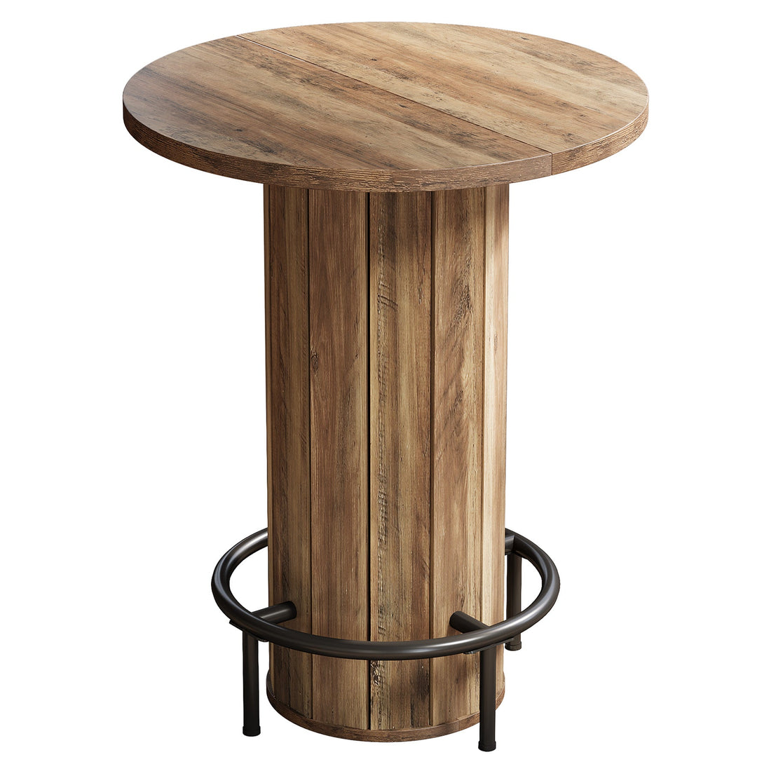 Tribesigns 31" Bar Table, Round Bistro Pub Table with Footrest-Tribesigns