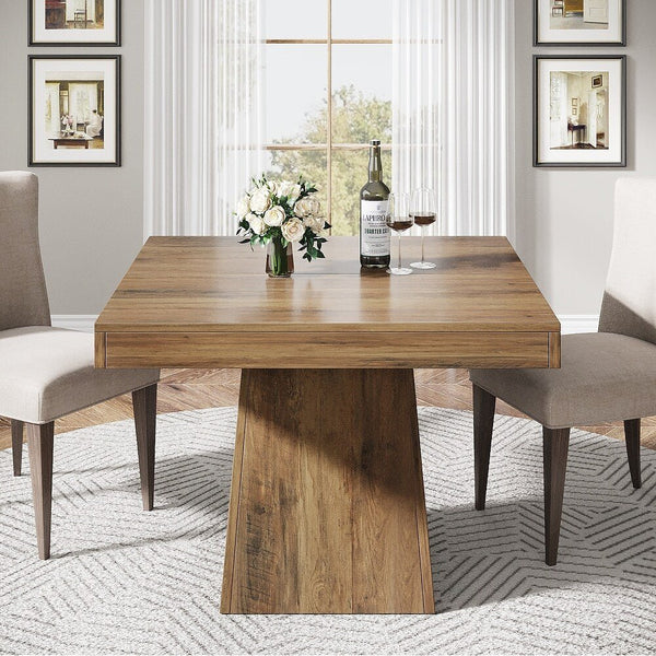 Tribesigns 31.5" Dining Table, Square Farmhouse Kitchen Dinner Table ...