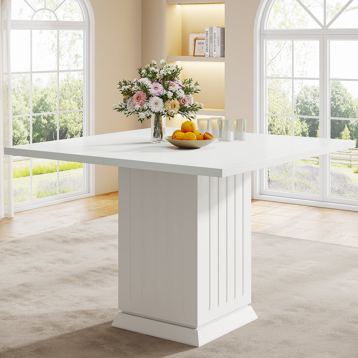 Tribesigns 35" Dining Table, Modern Square Kitchen Table for 4