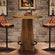 37.4" Bar Table, Wooden Bistro Pub Table with Metal Ring Footrest ...