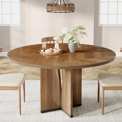 Tribesigns 39" Wood Dining Table, Farmhouse Kitchen Table for 4 People ...