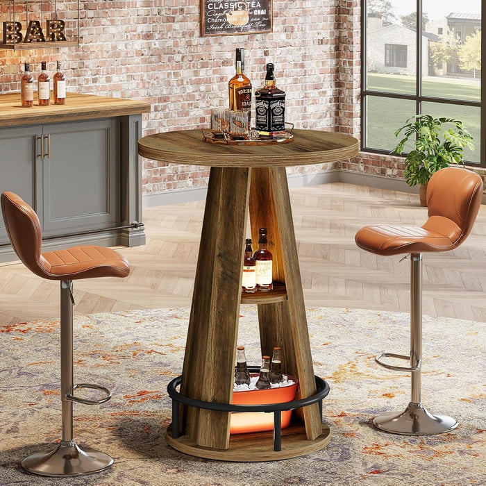39.4" Bar Table, 3-Tier High Top Bistro Table Cocktail Pub Tables ...