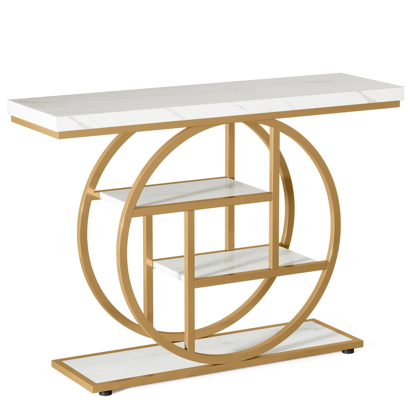 Tribesigns 4-Tier Console Sofa Table with Circle Base