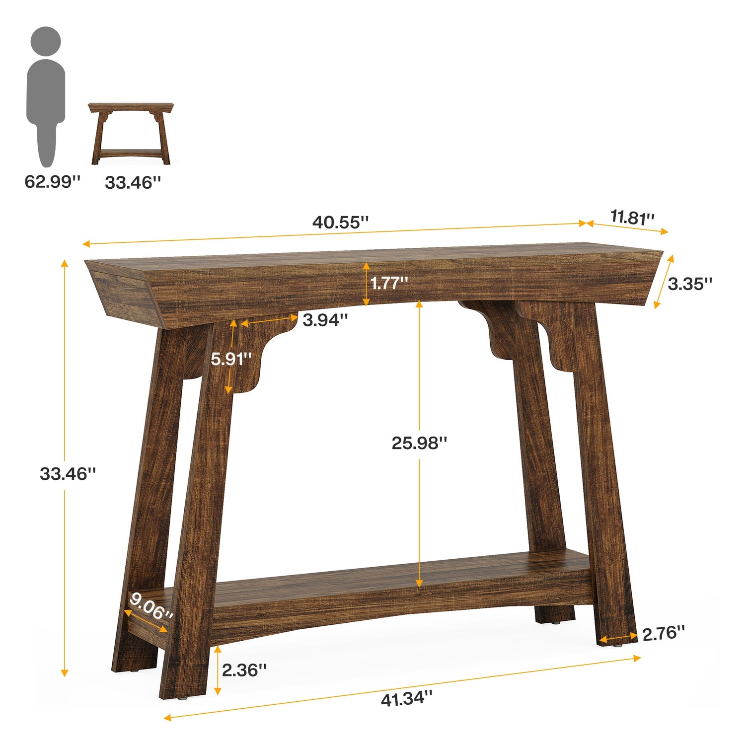 Tribesigns 41" Console Table, Farmhouse Sofa Table Entryway Table ...