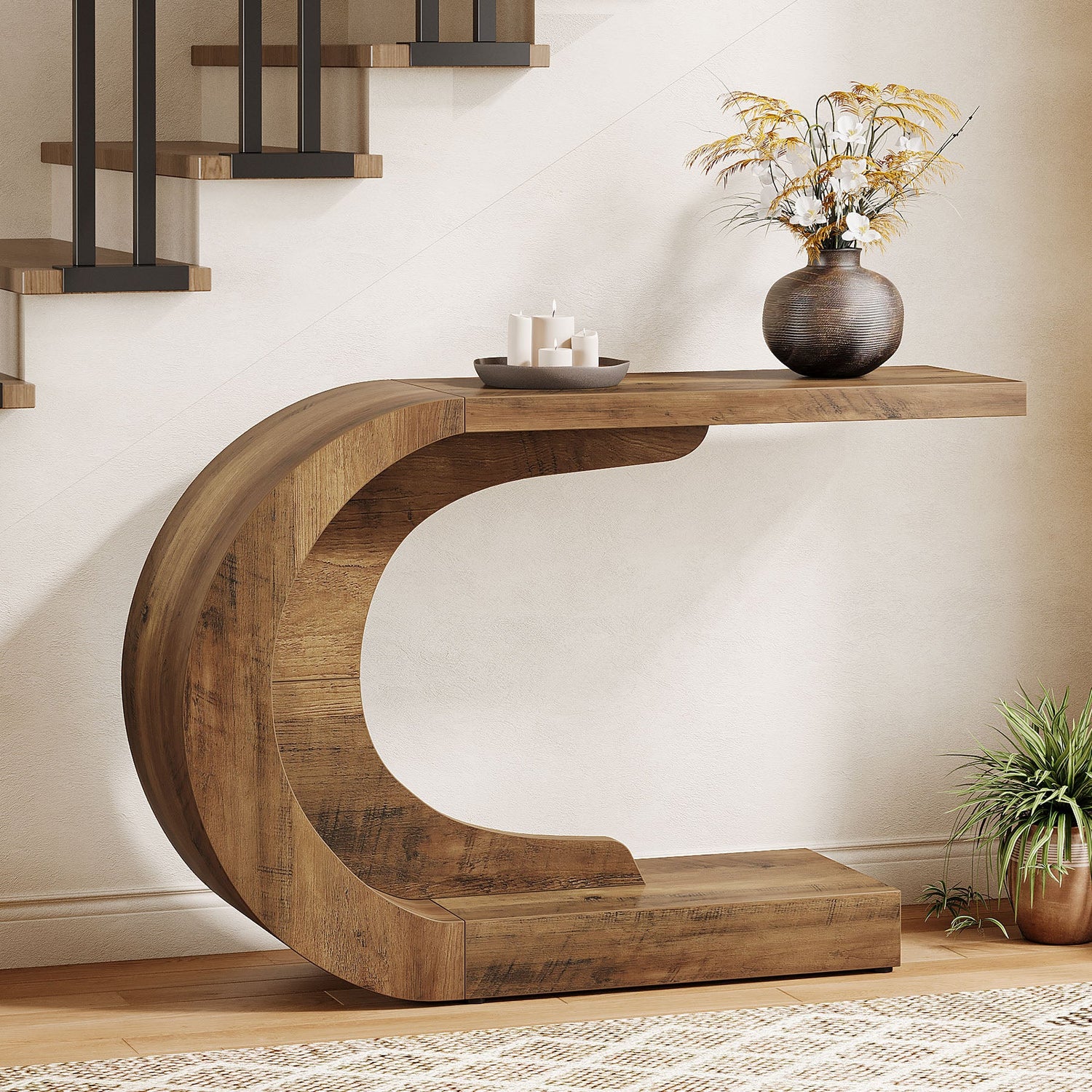 Tribesigns 43" Console Table, C-Shaped Accent Table Hallway Table ...