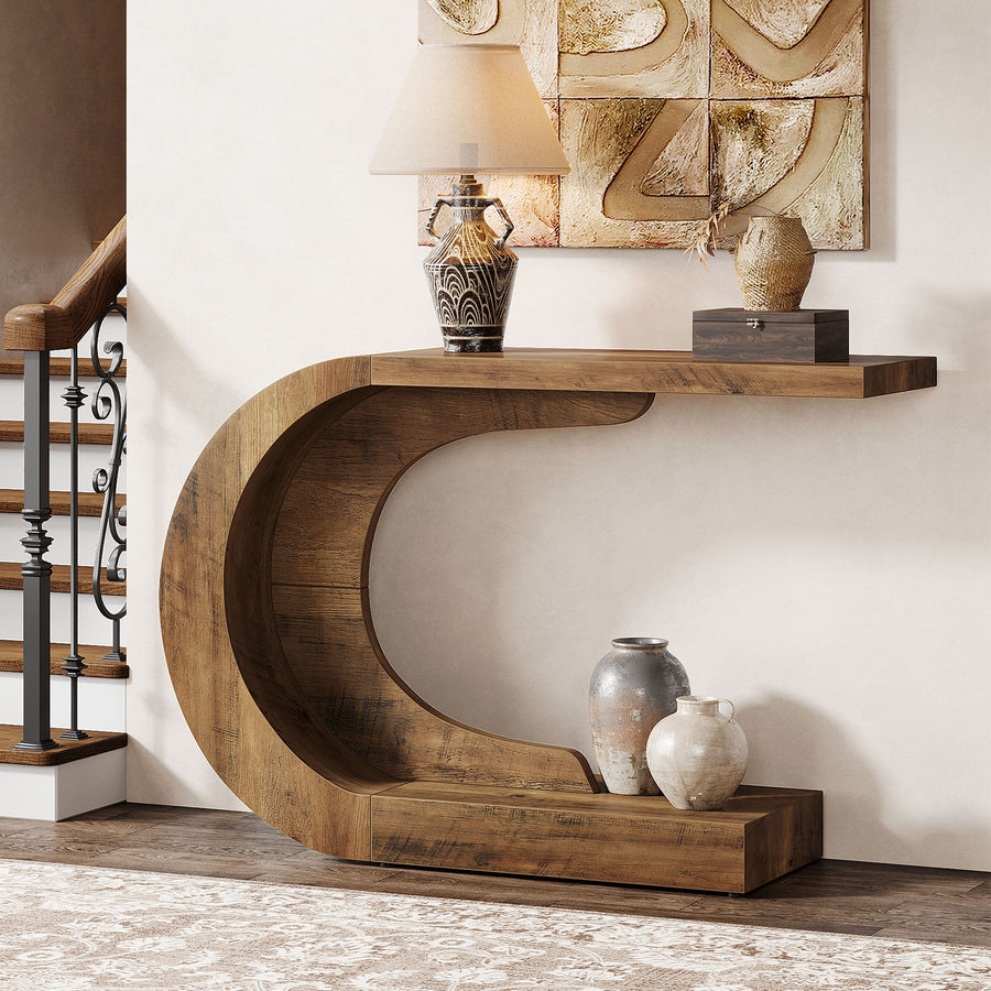Tribesigns 43" Console Table, C-Shaped Accent Table Hallway Table ...