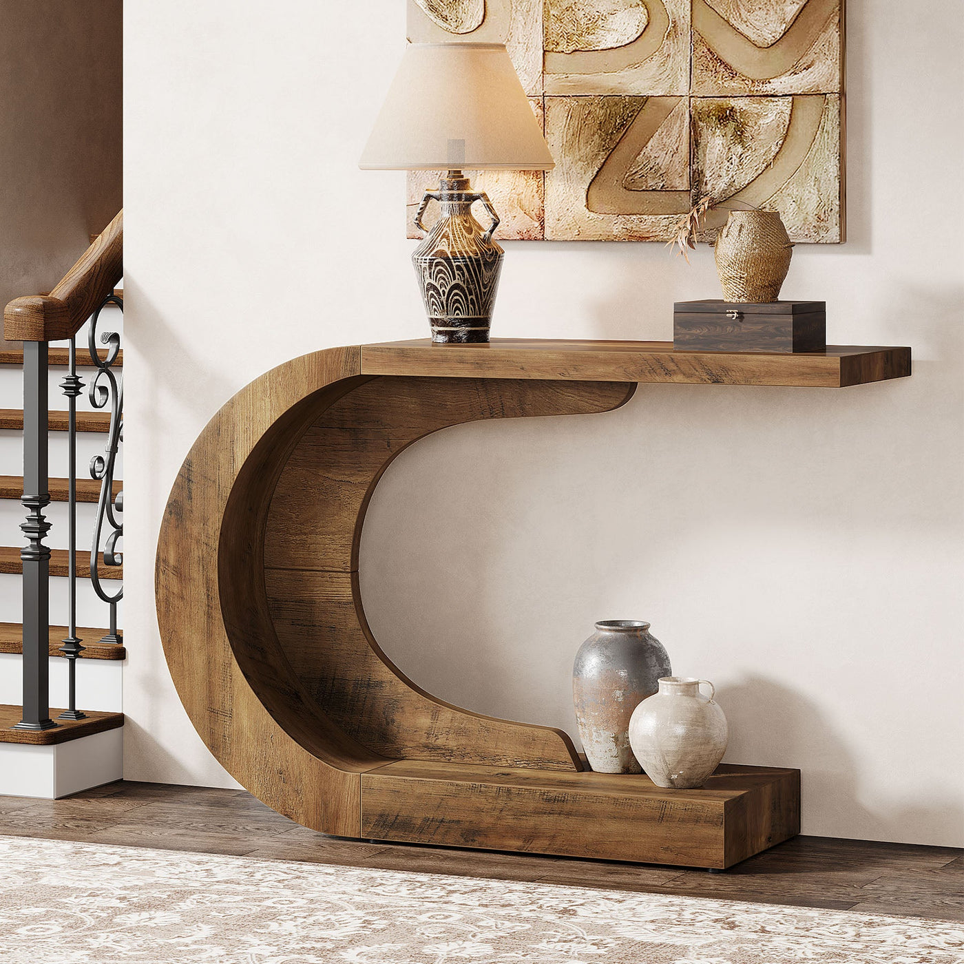 Tribesigns 43" Console Table, C-Shaped Accent Table Hallway Table