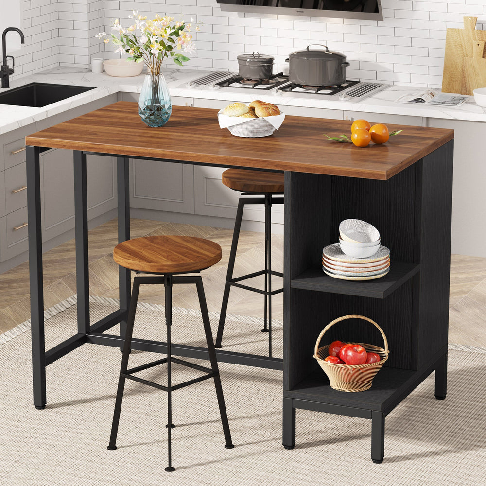 43" Kitchen Counter Table, Kitchen Island with Open Shelves-Tribesigns