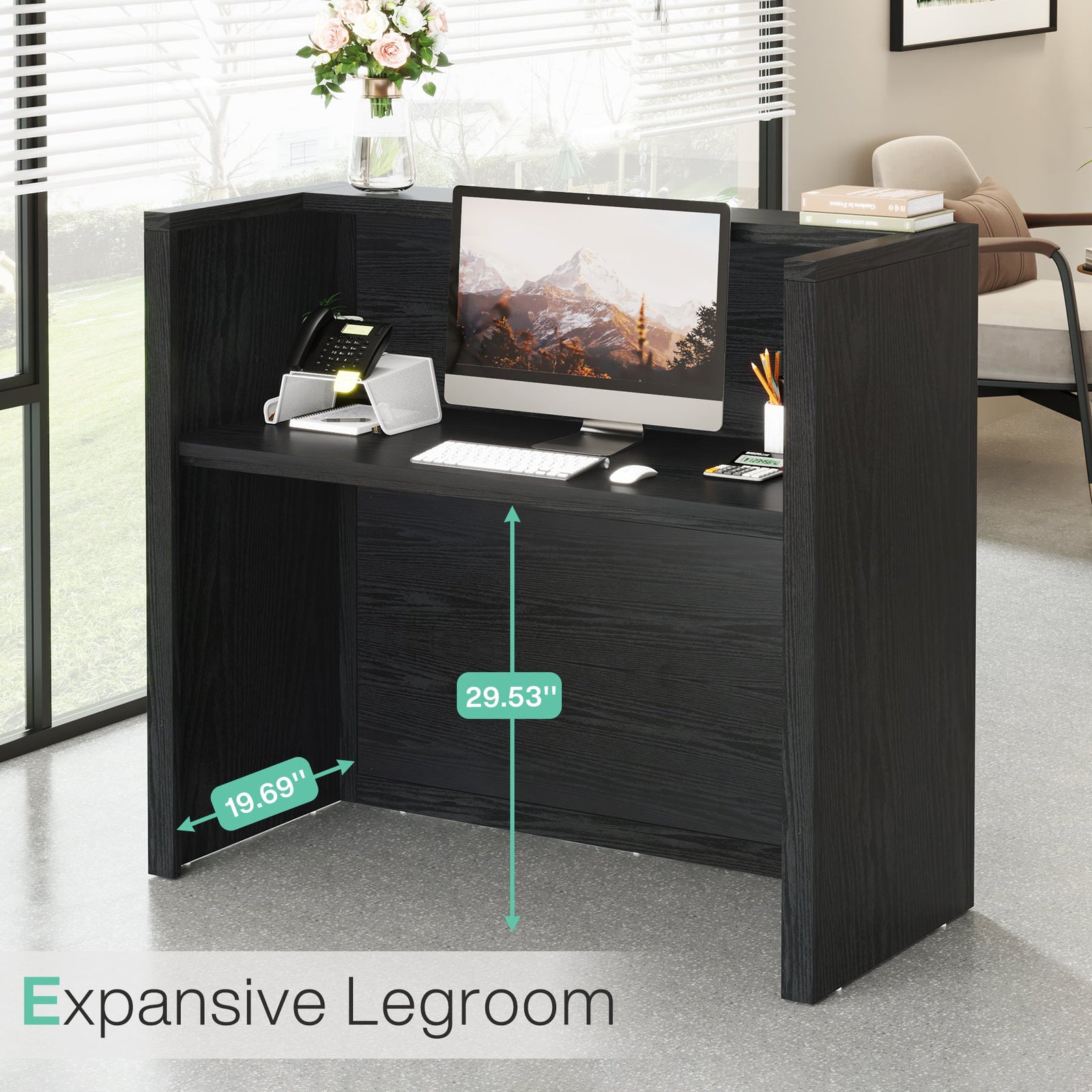 Tribesigns 47" Reception Desk, Modern Front Desk Retail Counter-Tribesigns