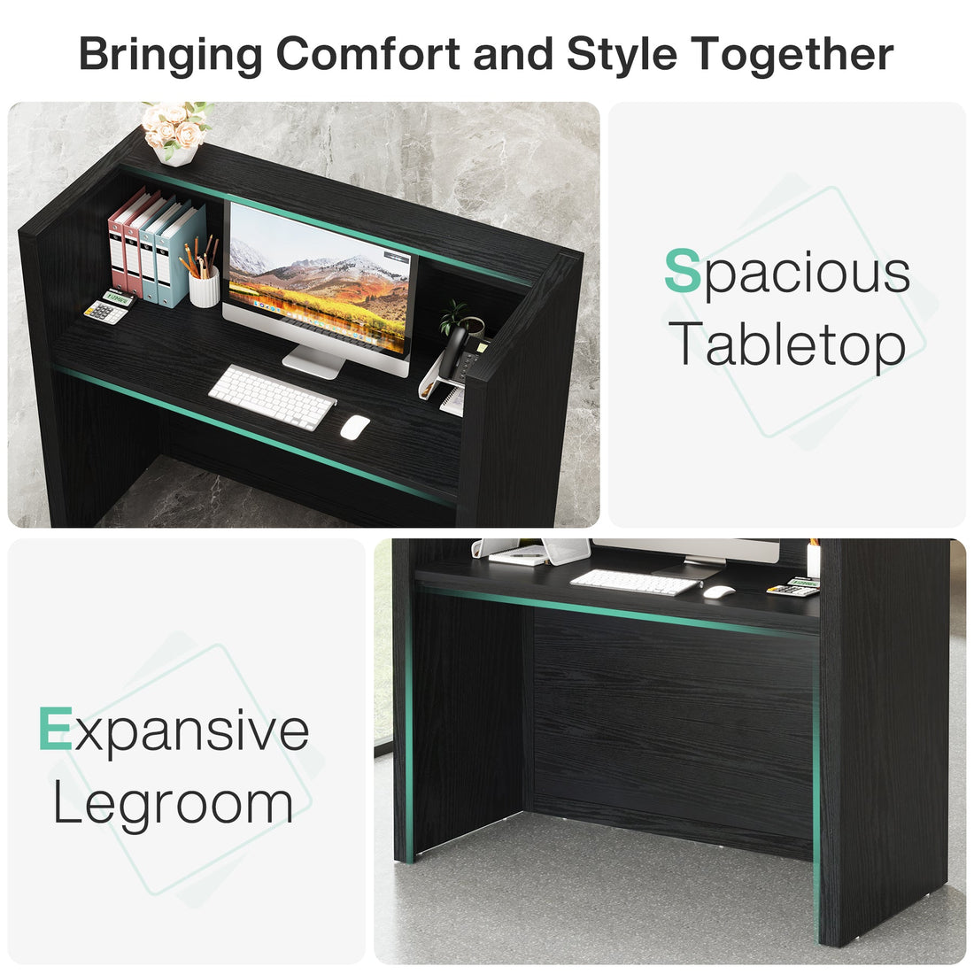 Tribesigns 47" Reception Desk, Modern Front Desk Retail Counter-Tribesigns