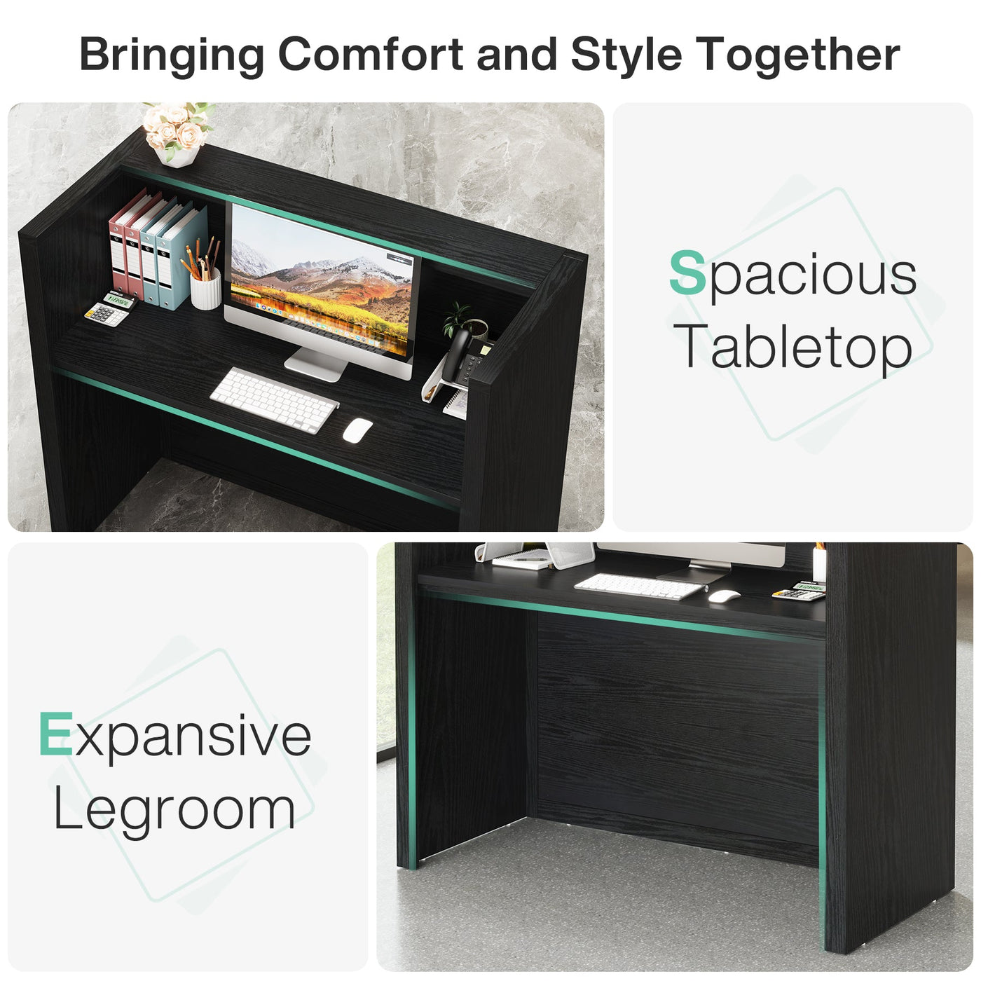 Tribesigns 47" Reception Desk, Modern Front Desk Retail Counter-Tribesigns