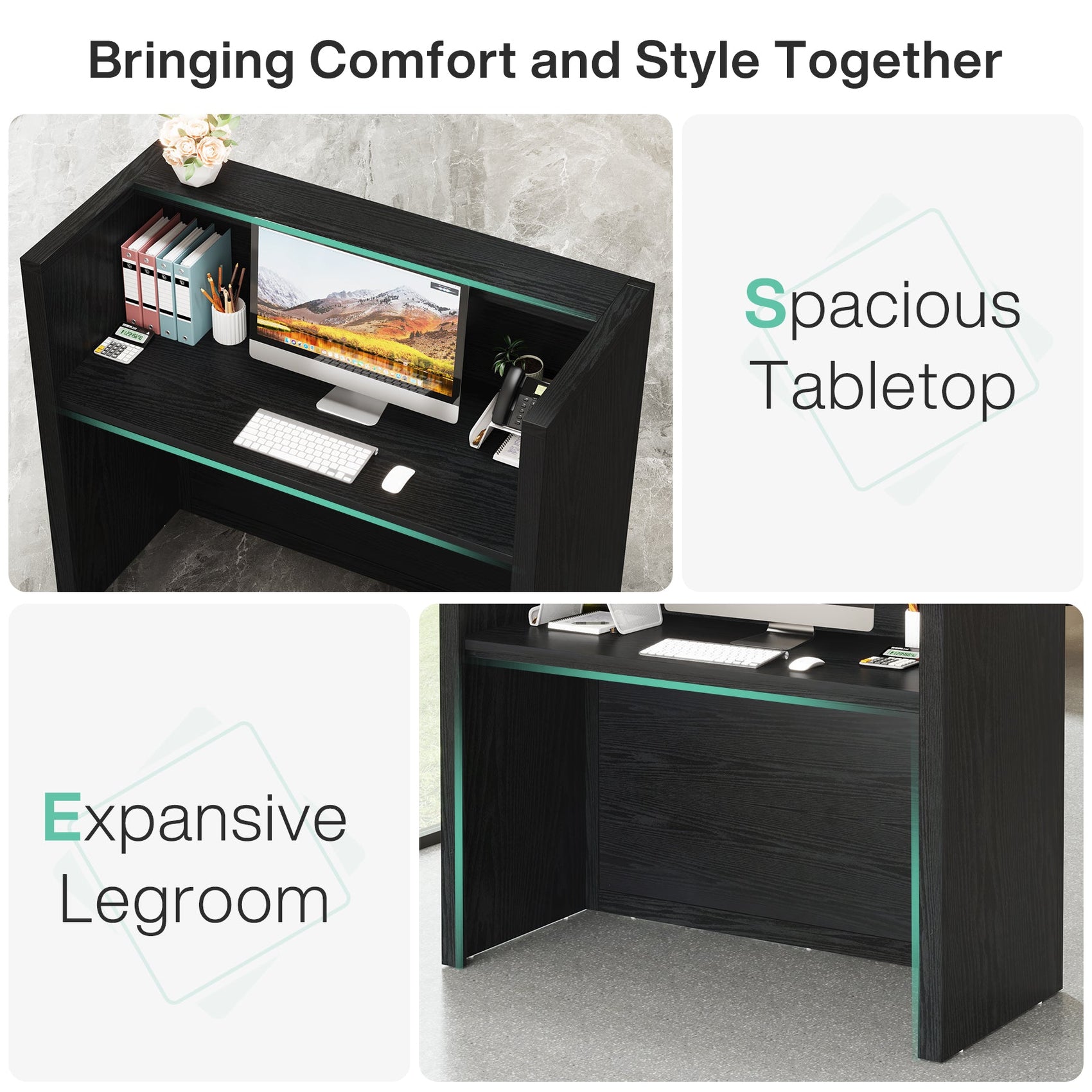 Tribesigns 47" Reception Desk, Modern Front Desk Retail Counter-Tribesigns