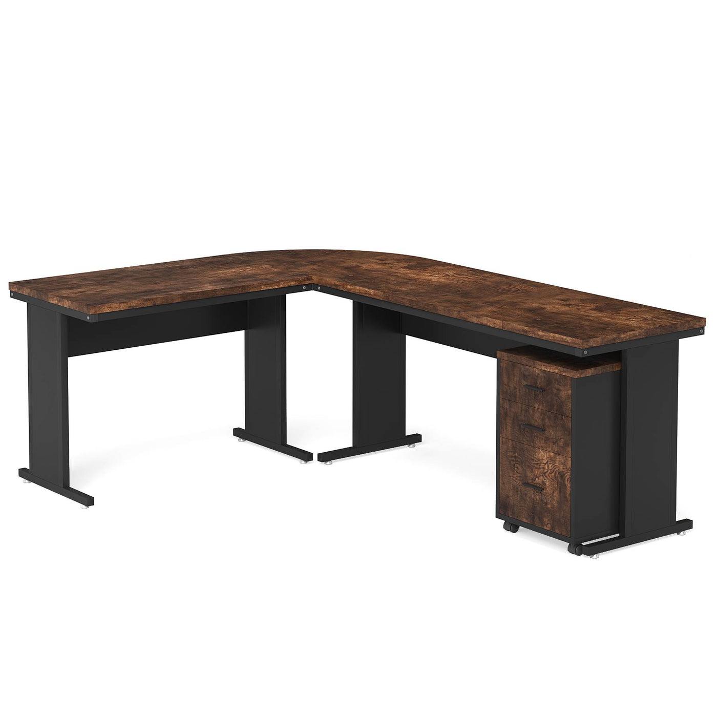 Tribesigns L-Shaped Desk, 83" Corner Executive Desk with File Cabinet