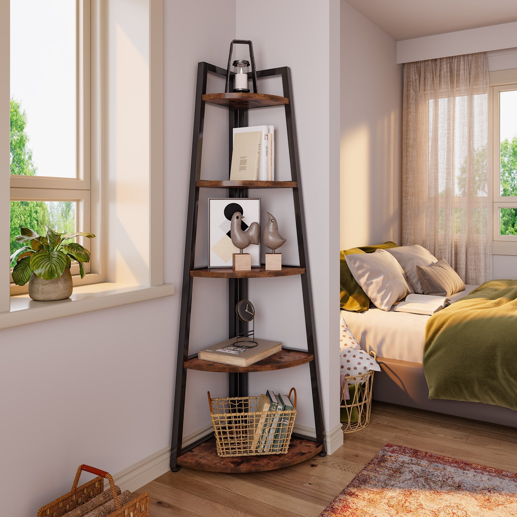 Tall ladder shelf store