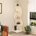 Tribesigns Corner Shelf, Modern 5-Tier Wall Corner Bookshelf Bookcase