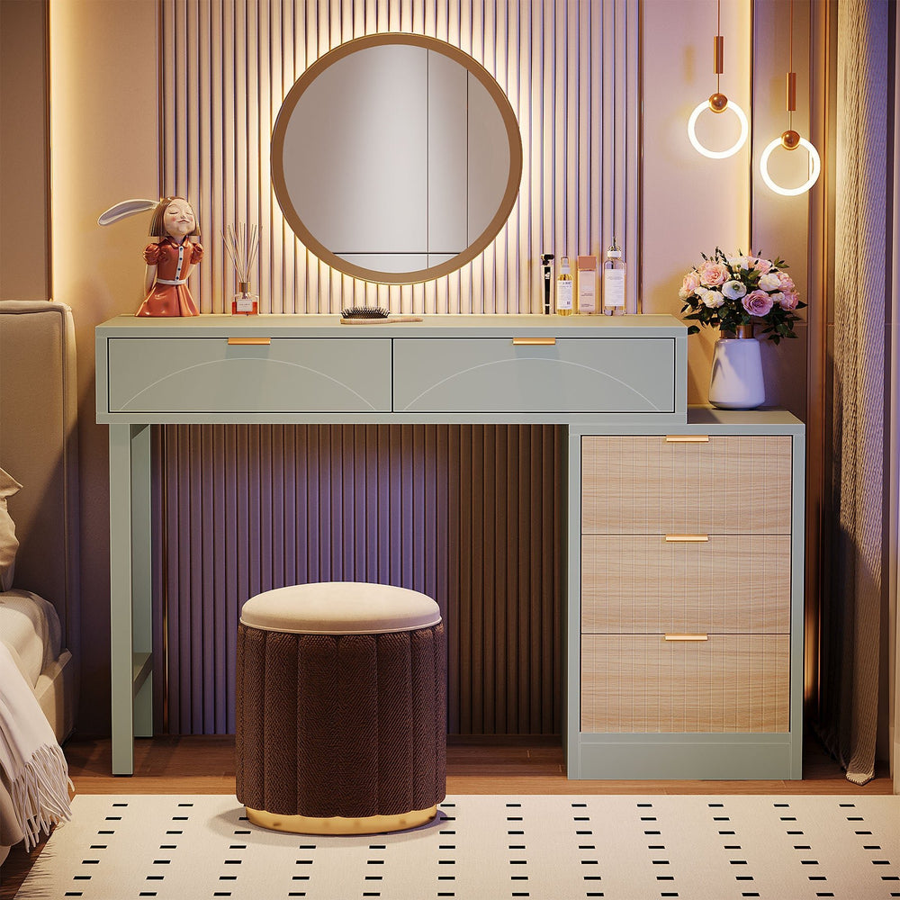 Tribesigns 55" Makeup Vanity Table, Rustic Dressing Table Makeup Table ...