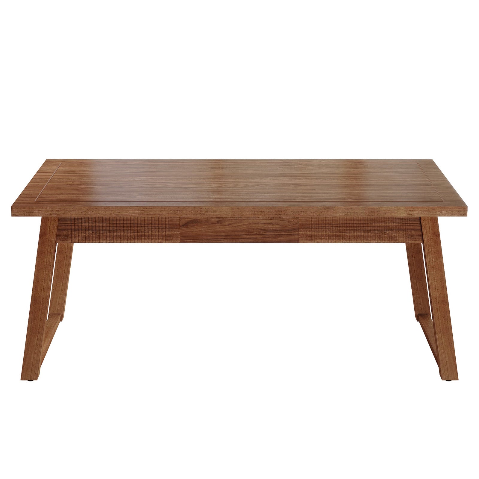 55" Wood Computer Desk, Mid Century Modern Desk With Drawers-Tribesigns