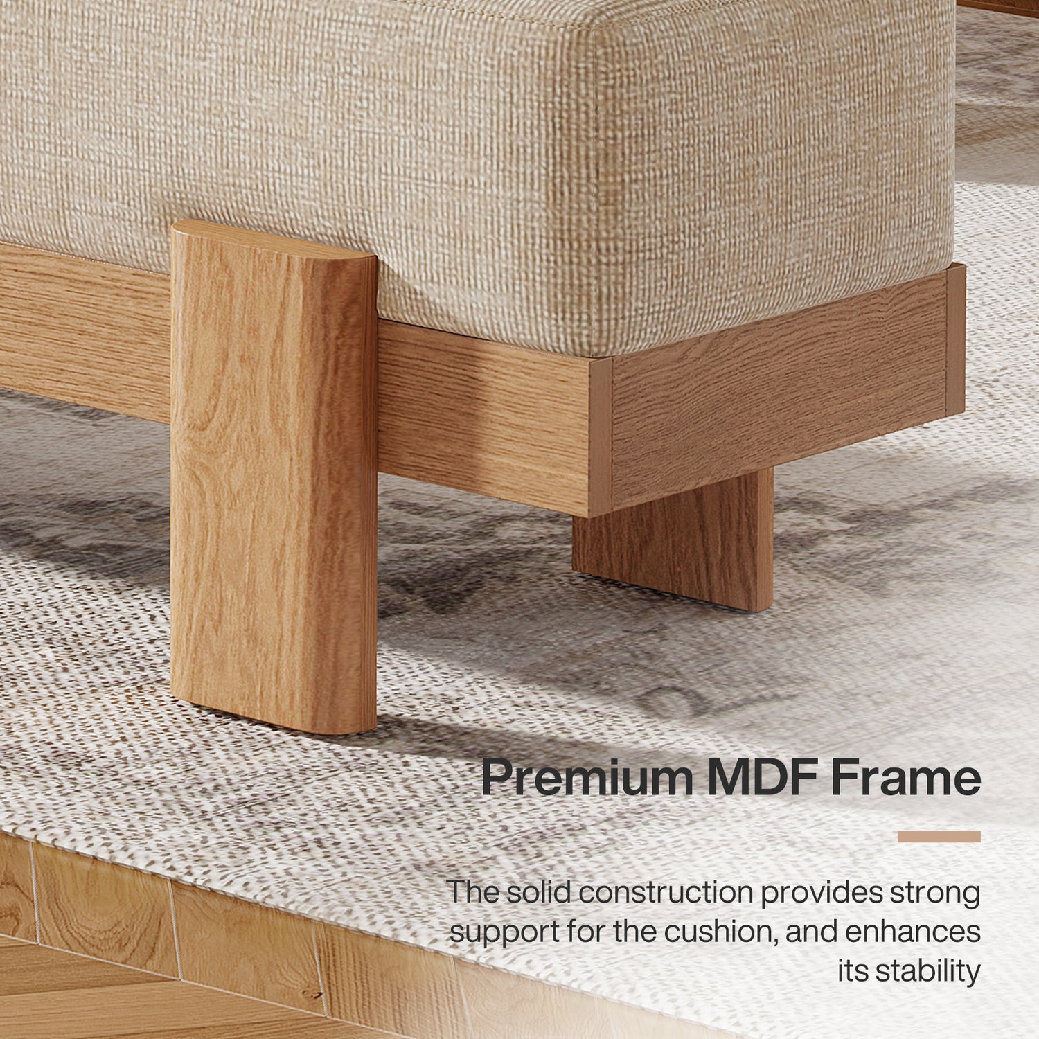 55" Dining Bench, Modern Kitchen Benches with Fabric Padded Seat-Tribesigns