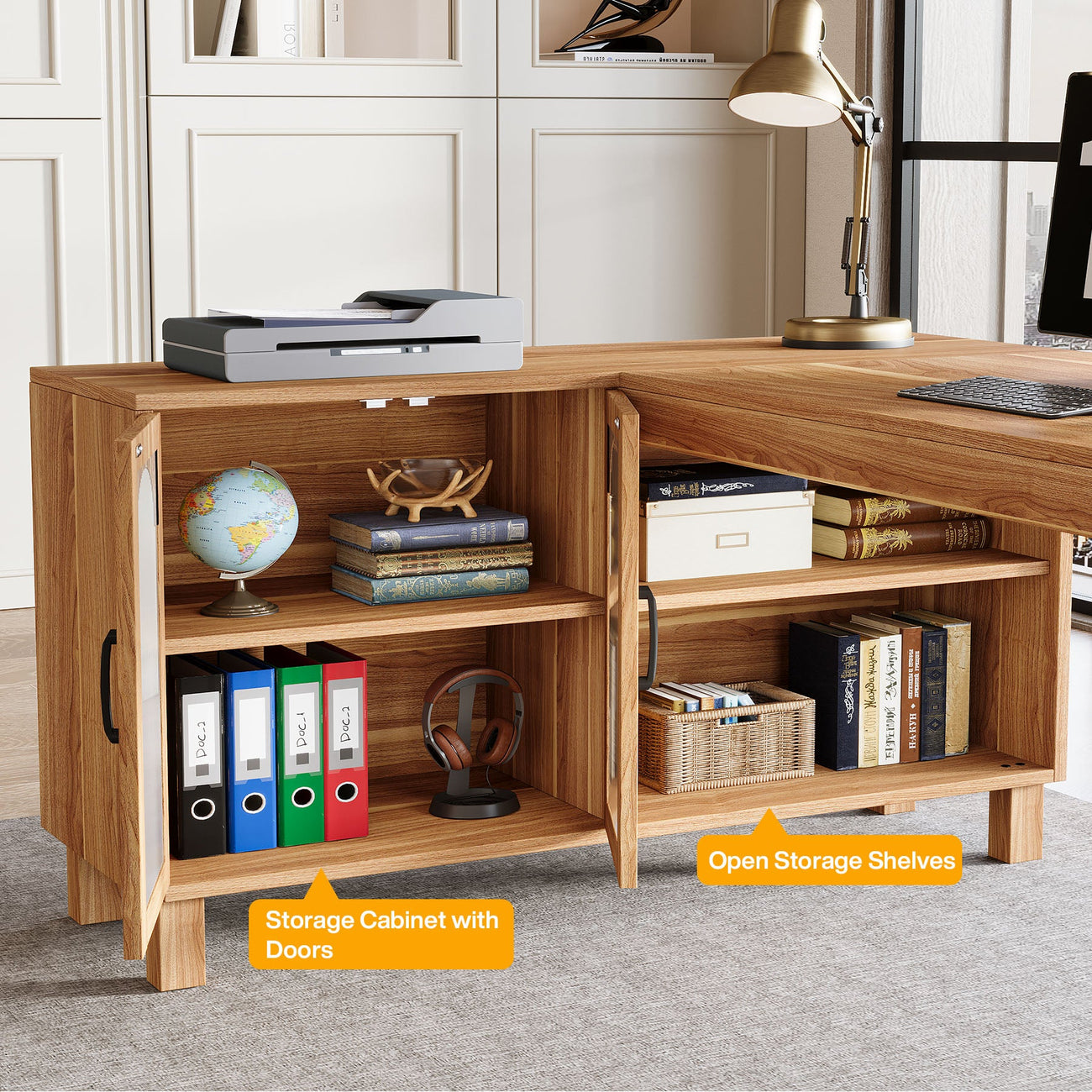 Tribesigns 59" L-Shaped Executive Desk, Computer Desk Home Office Desk ...