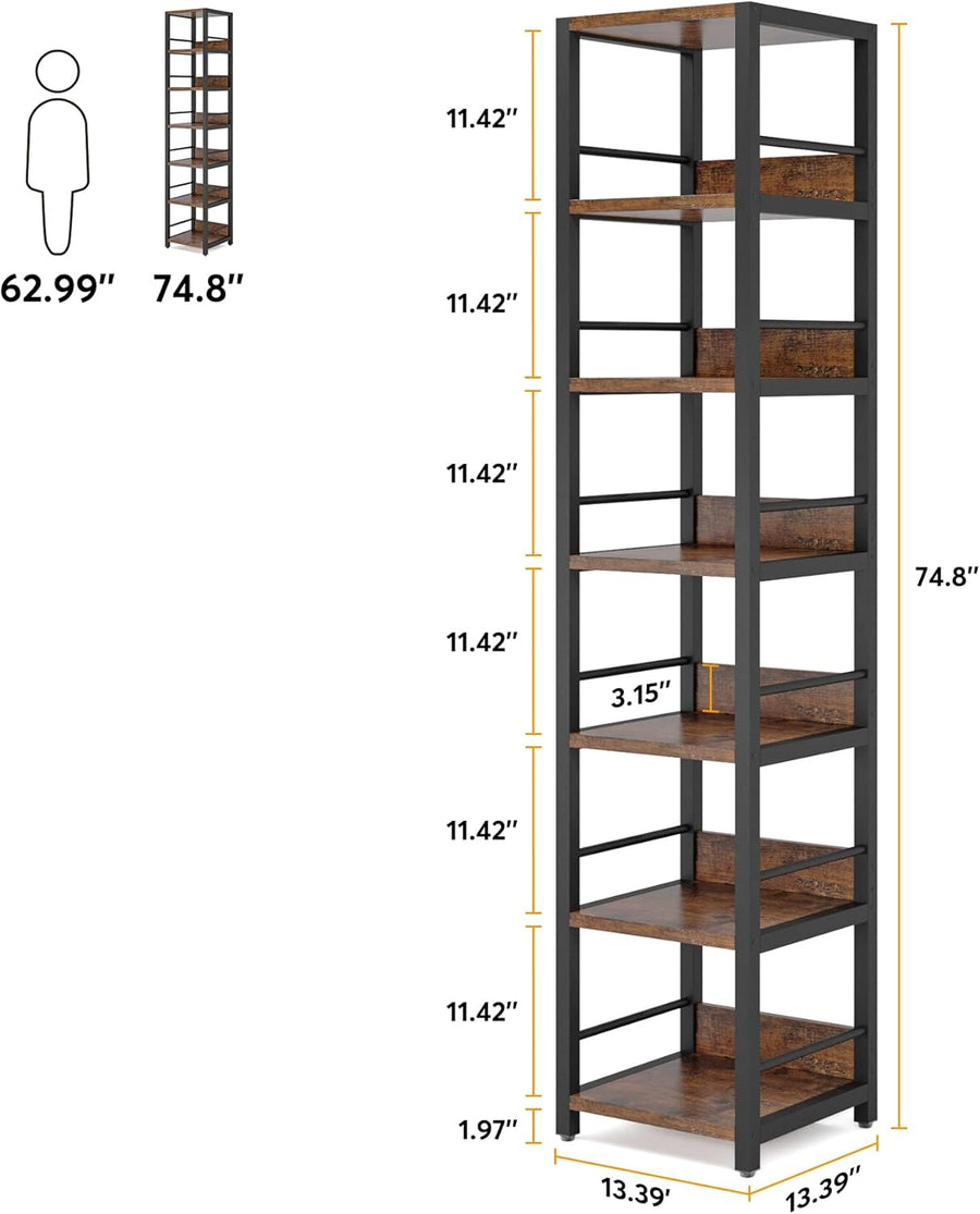 Tribesigns Corner Shelf, 6-Tier Narrow Etagere Bookshelf Storage Rack ...