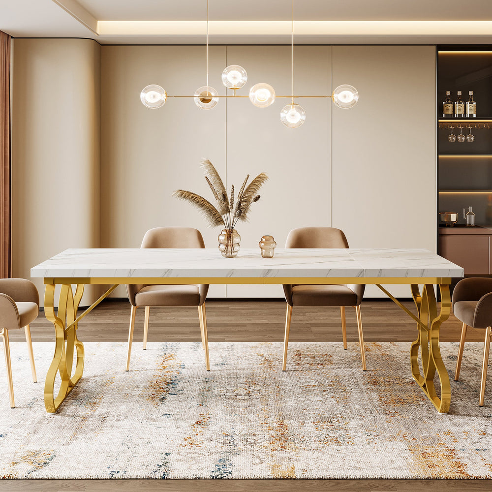 Tribesigns 63" Dining Table Modern Kitchen Dinner Table for 4-6 People ...