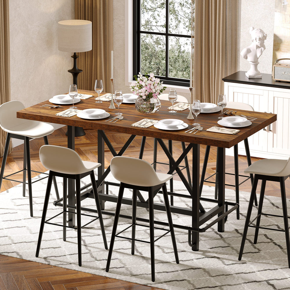 63" Industrial Dining Table, Rectangular Kitchen Table for 6-Tribesigns