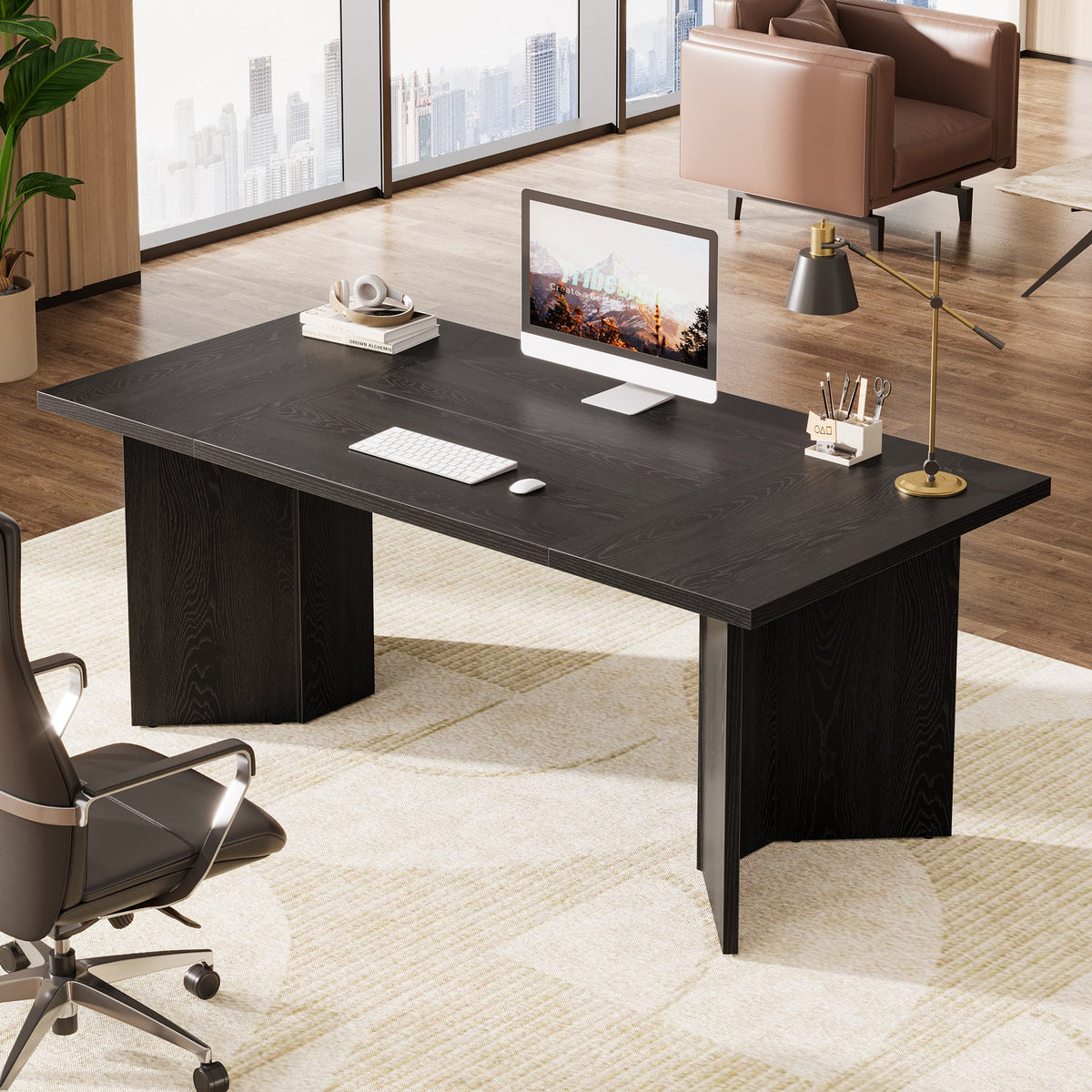 Tribesigns 63" Executive Desk, Office Computer Desk Conference Table ...
