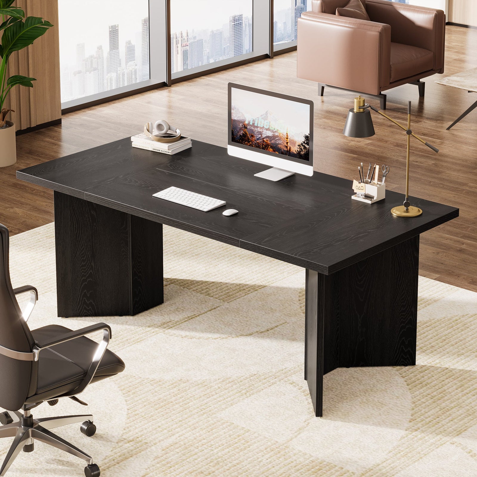 Tribesigns 63" Executive Desk, Office Computer Desk Conference Table ...