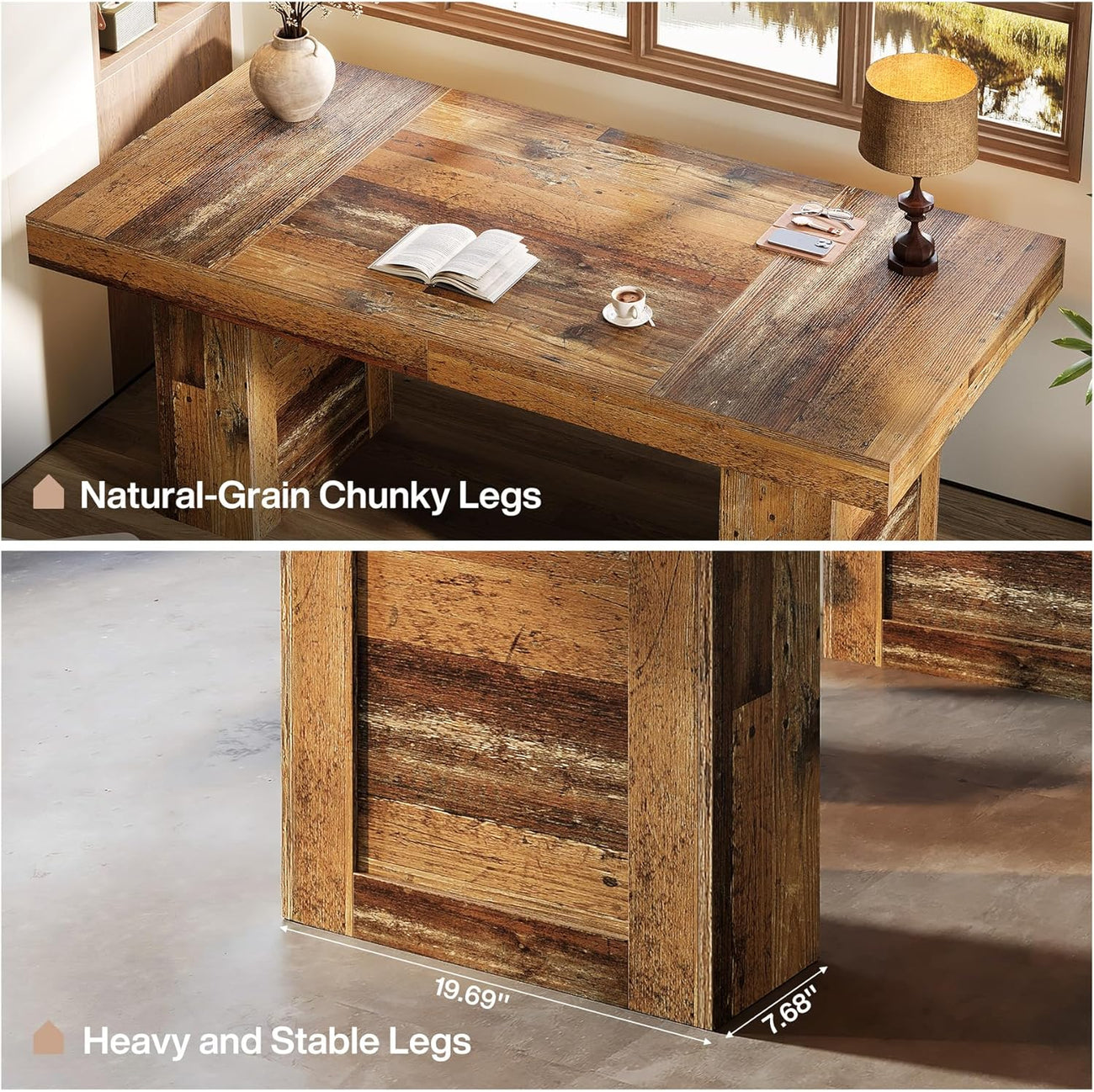 63" Executive Desk, Large Office Computer Desk with Heavy Duty Legs ...