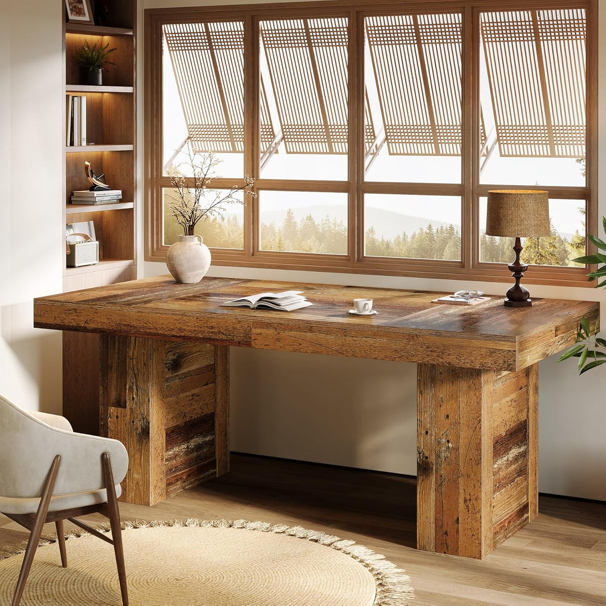 63" Executive Desk, Large Office Computer Desk with Heavy Duty Legs ...