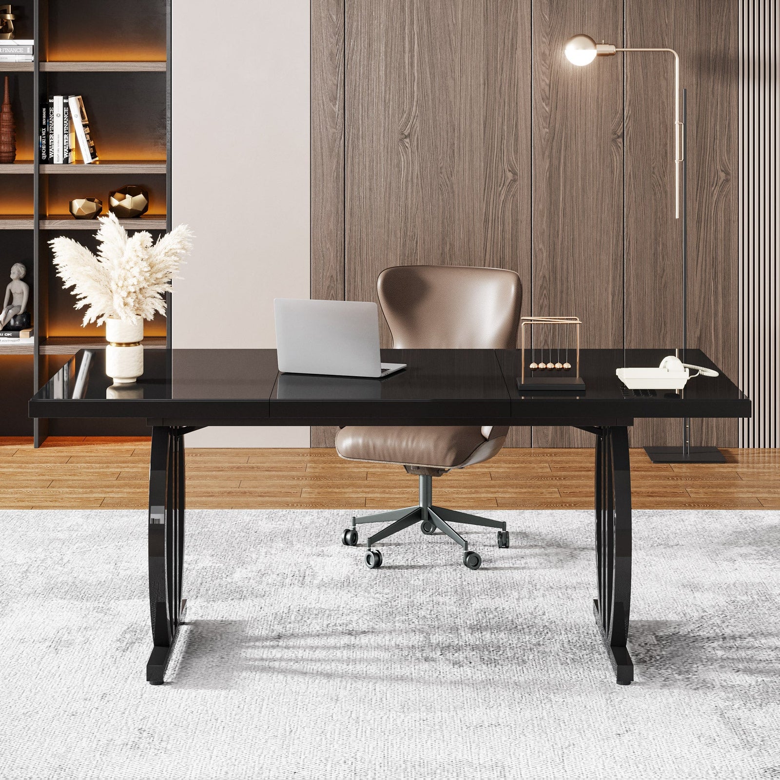 Tribesigns 63" Modern Executive Desk with Metal Geometric Base-Tribesigns