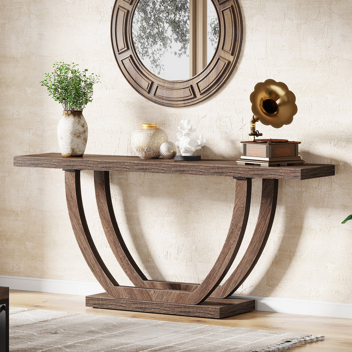 Tribesigns Console Table, 63 Inch 2-Tier Farmhouse Entryway Sofa Table ...