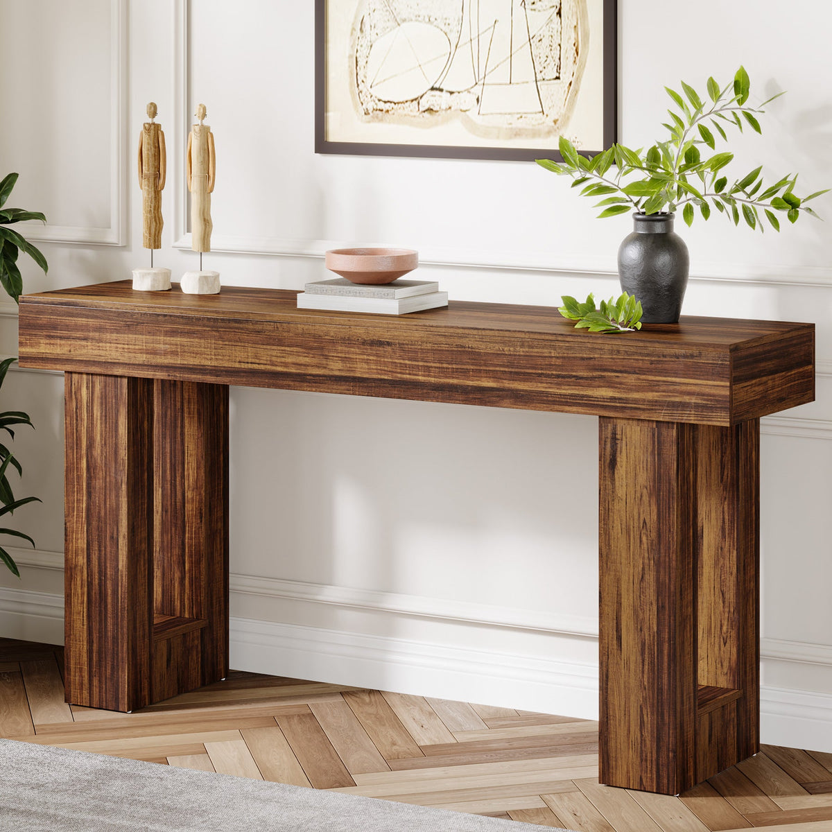 Tribesigns 63-Inch Console Table, Wooden Sofa Table Entryway Table