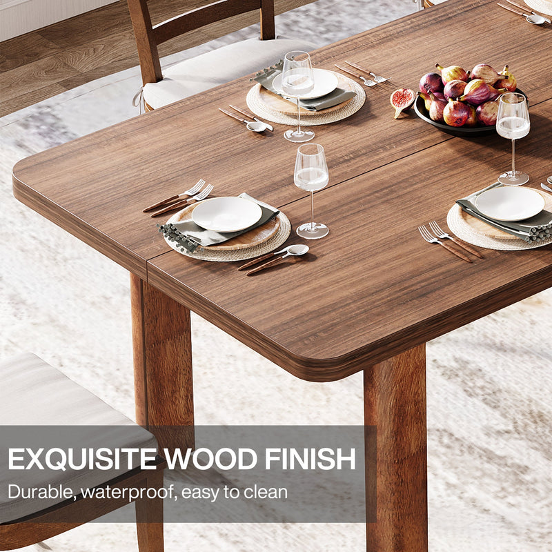 Tribesigns 63-Inch Dining Table, Wood Farmhouse Kitchen Table for 4-6 ...