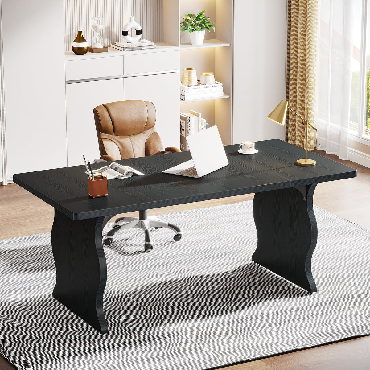 Tribesigns 63" Executive Desk, Sturdy Computer Desk Conference Table ...