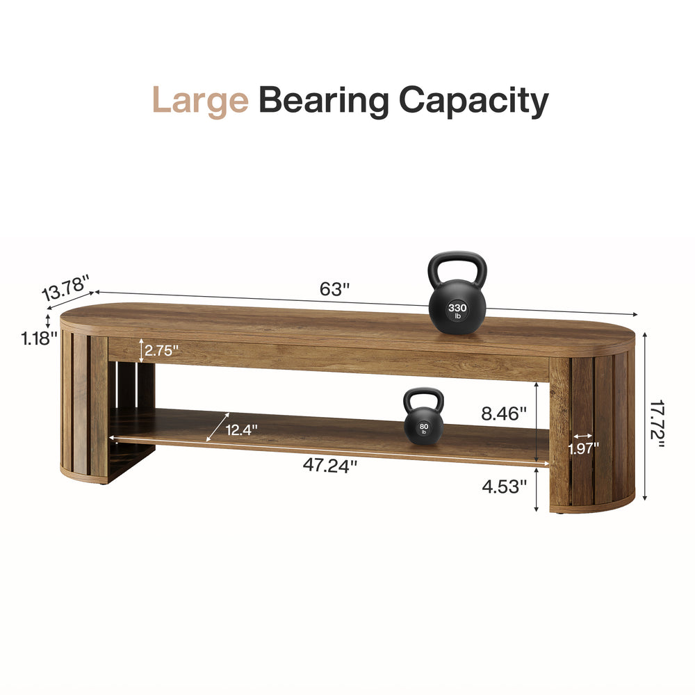 63" Dining Bench, Kitchen Dining Seat with Arc Vertical Splicing Legs ...