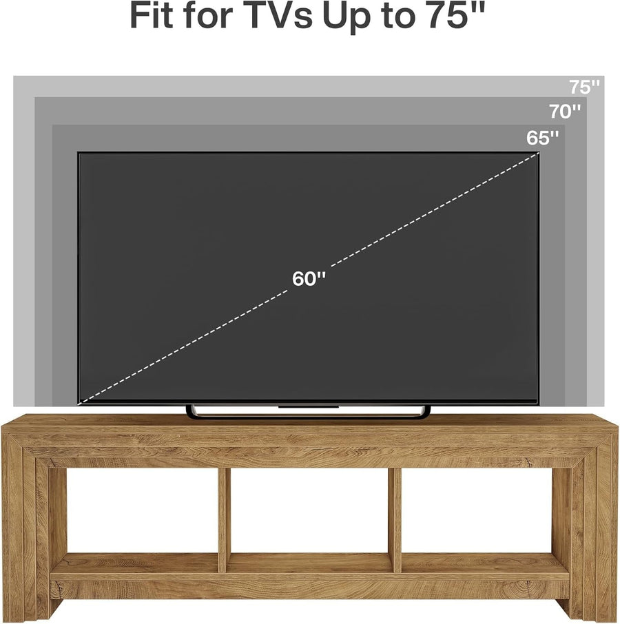 63" TV Stand, Entertainment Center Media Console for TVs Up to 75 ...