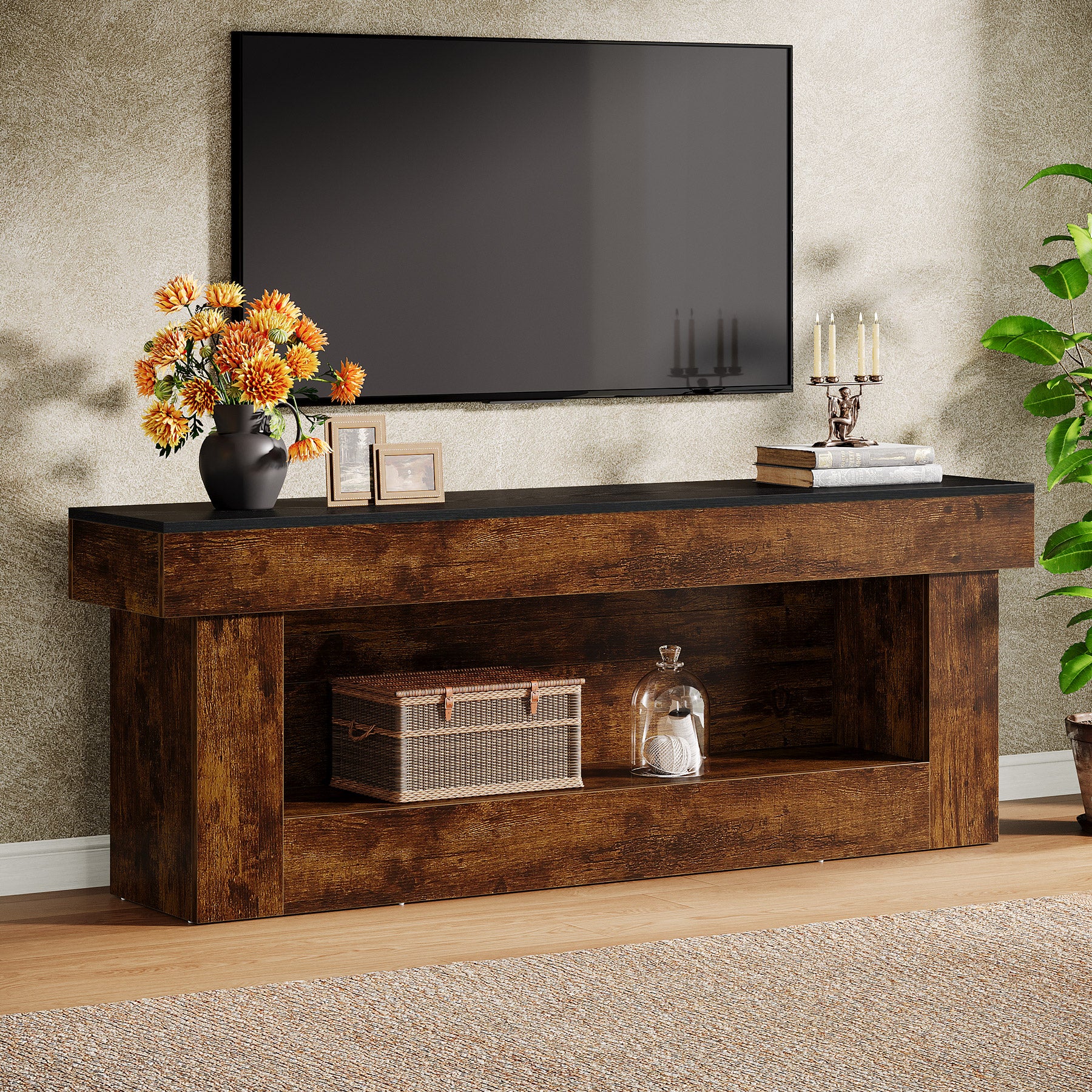 63" TV Stand, Media Console Entertainment Center for 60/65/70" TVs ...