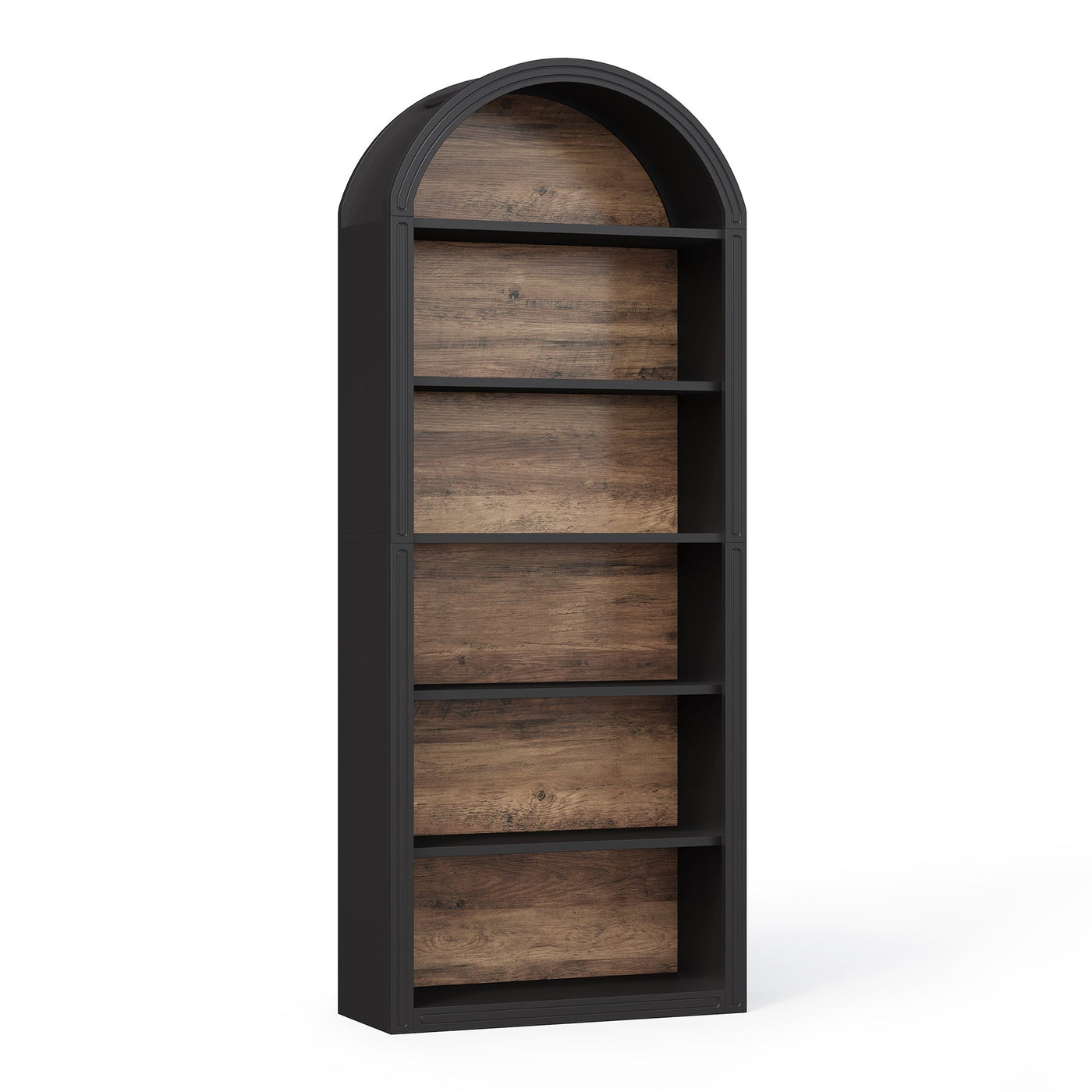 Tribesigns 6/8-Tier Tall Bookshelf, Wood Arched Bookcase Display ...